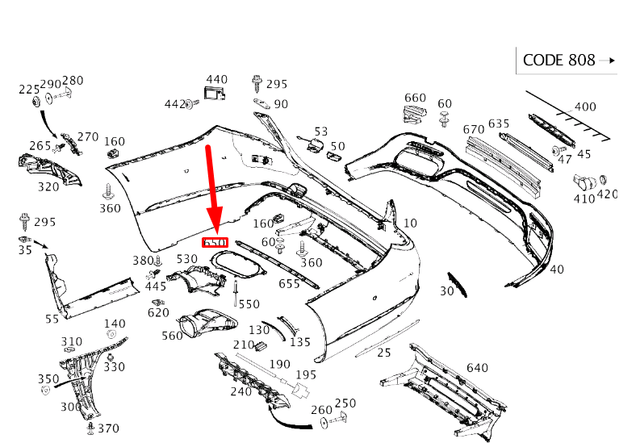 MERCEDES S W222 Rear Bumper Chrome Trim Right P/n A2228853000 Ref 15t16 ...