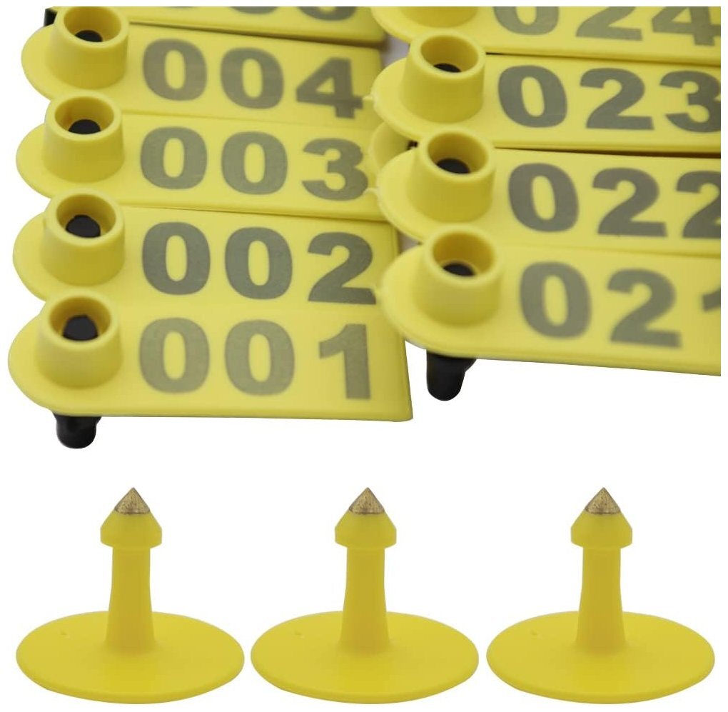 Sheep Ear Tag 001-100 Number Plastic Livestock Tags for Cow Cattle ...