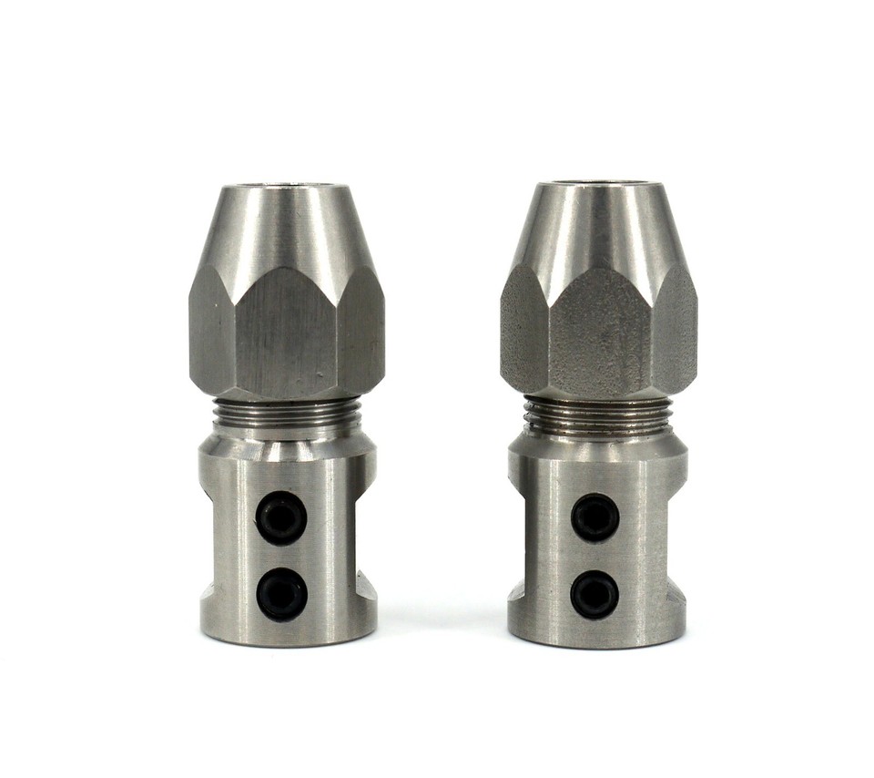 Left / Right Collet Coupler for 8mm Motor Shaft & 1/4" Flex Cable RC ...