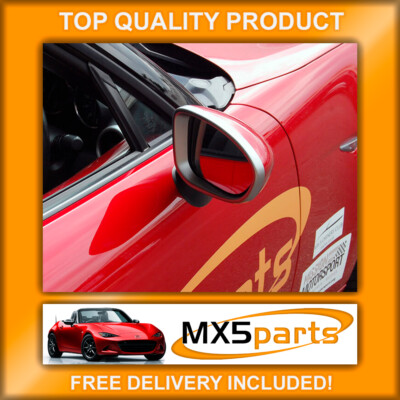 MX5 Satin Silver Door Wing Mirror Surround Trim Set Mazda MX-5 ND Mk4 ...