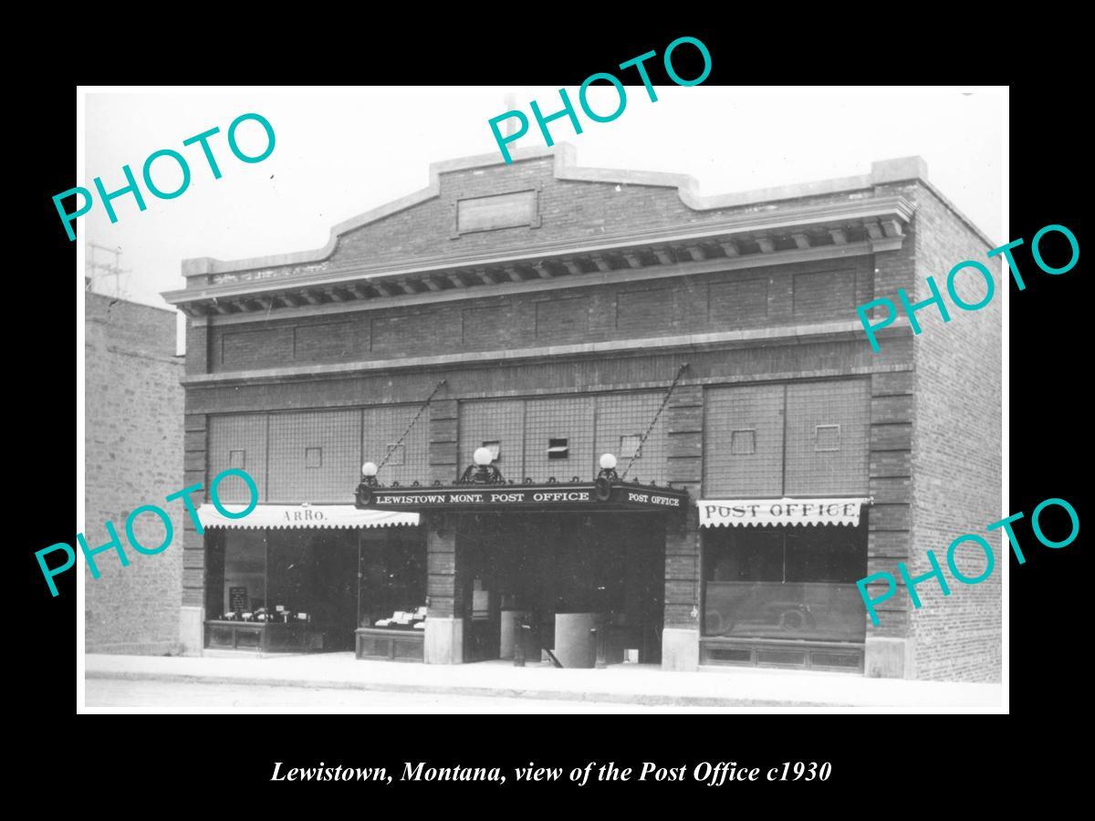 OLD LARGE HISTORIC PHOTO OF LEWISTOWN MONTANA THE TOWN POST OFFICE ...