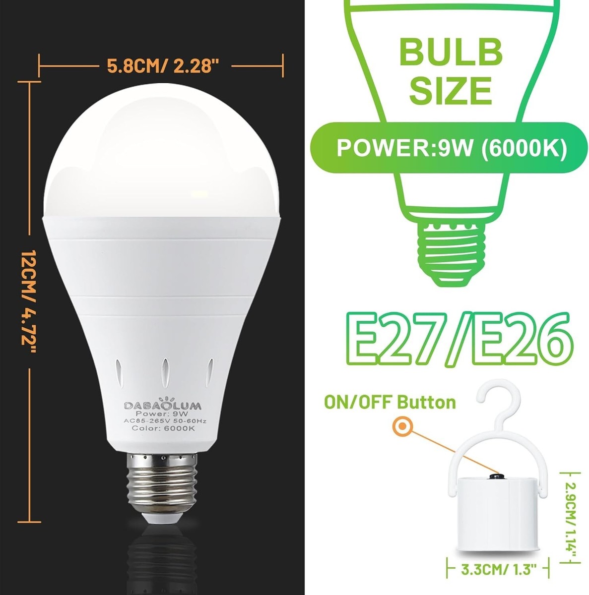 How To Charge Rechargeable Emergency Light Bulb Battery Operated ...