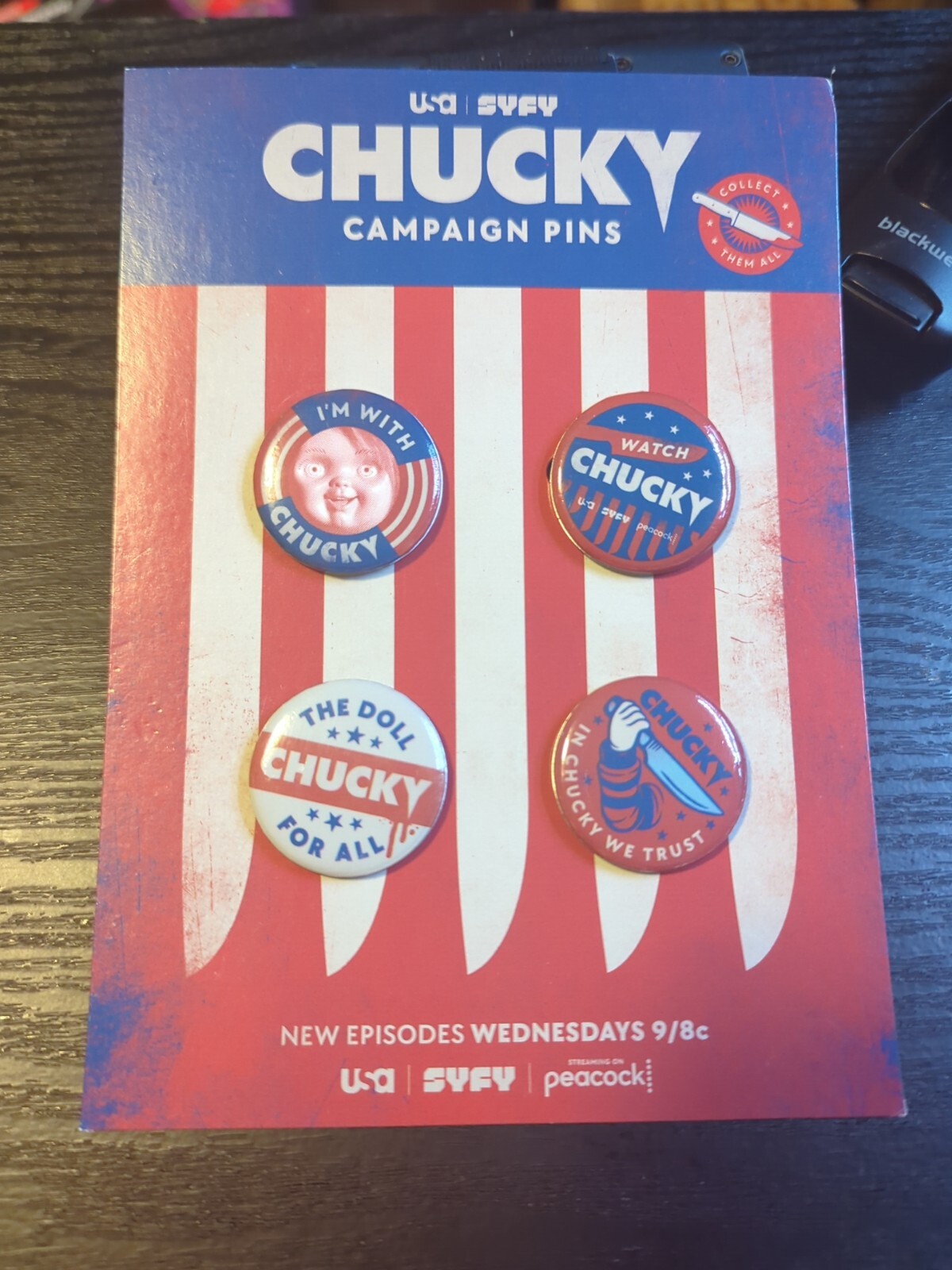 NEW NYCC 2023 set 4 CHUCKY Campaign Promo pins buttons New Card USA ...