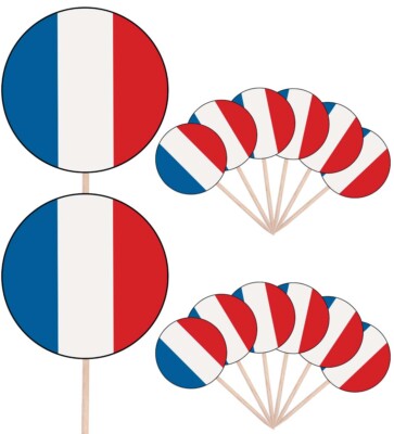 France French Flags Party Food Cake Picks Decorations Toppers Euro ...