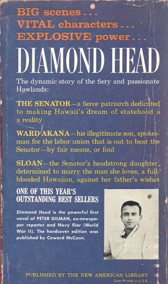 DIAMOND HEAD By PETER GILMAN Signet Books PB 1960 1960 1st | eBay