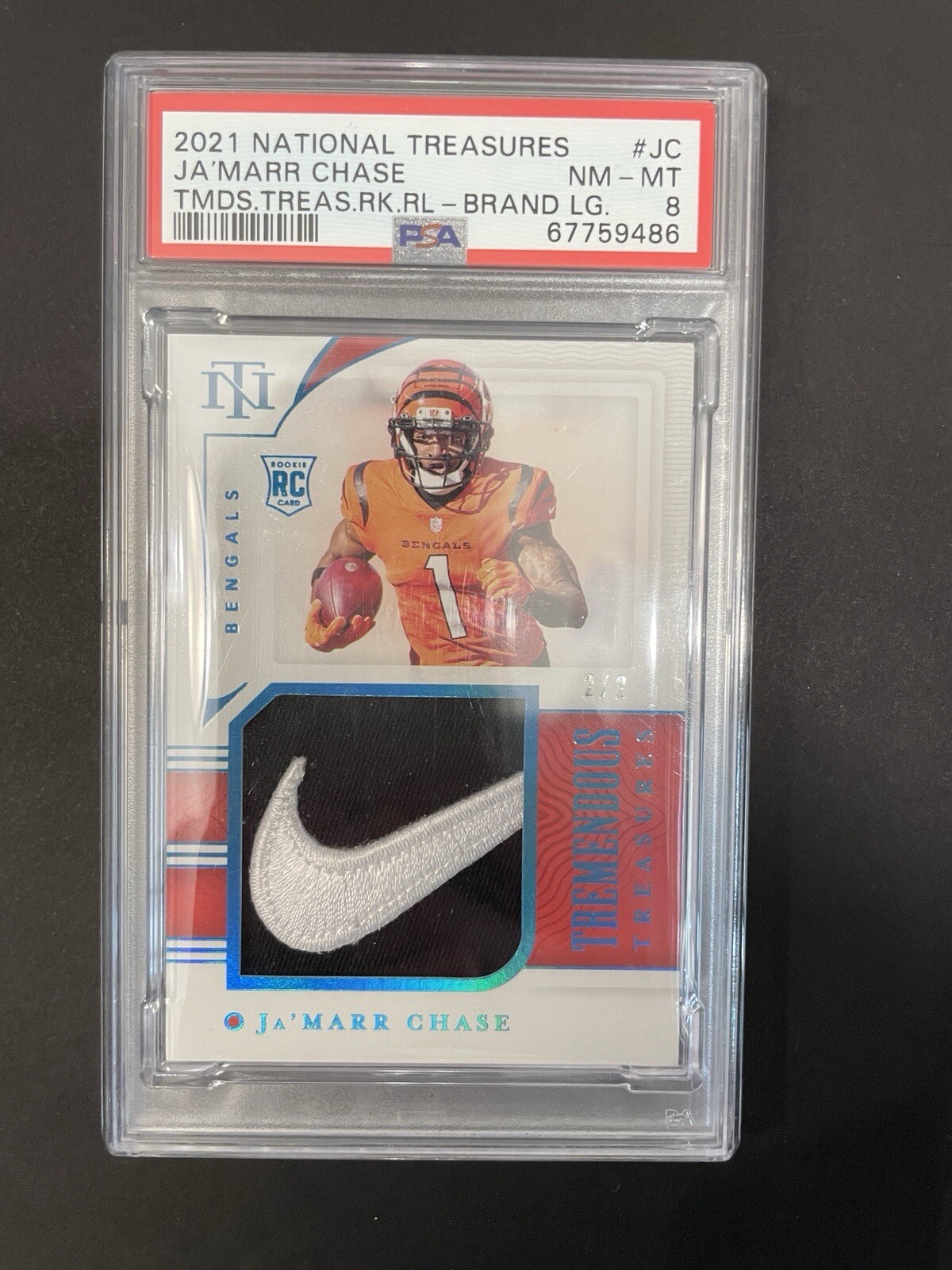 2021 NATIONAL TREASURES #JC JA'MARR CHASE TMDS. TREAS.RK.RL - BRAND LG ...