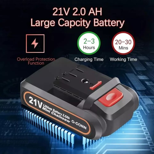 Mini Chainsaw Battery Replacement, 21V MAX 2000Mah Rechargeable | eBay