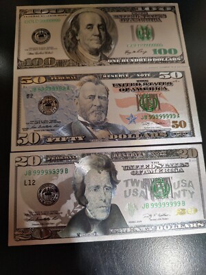 $100, $50 & $20 Silver Foil Notes | eBay