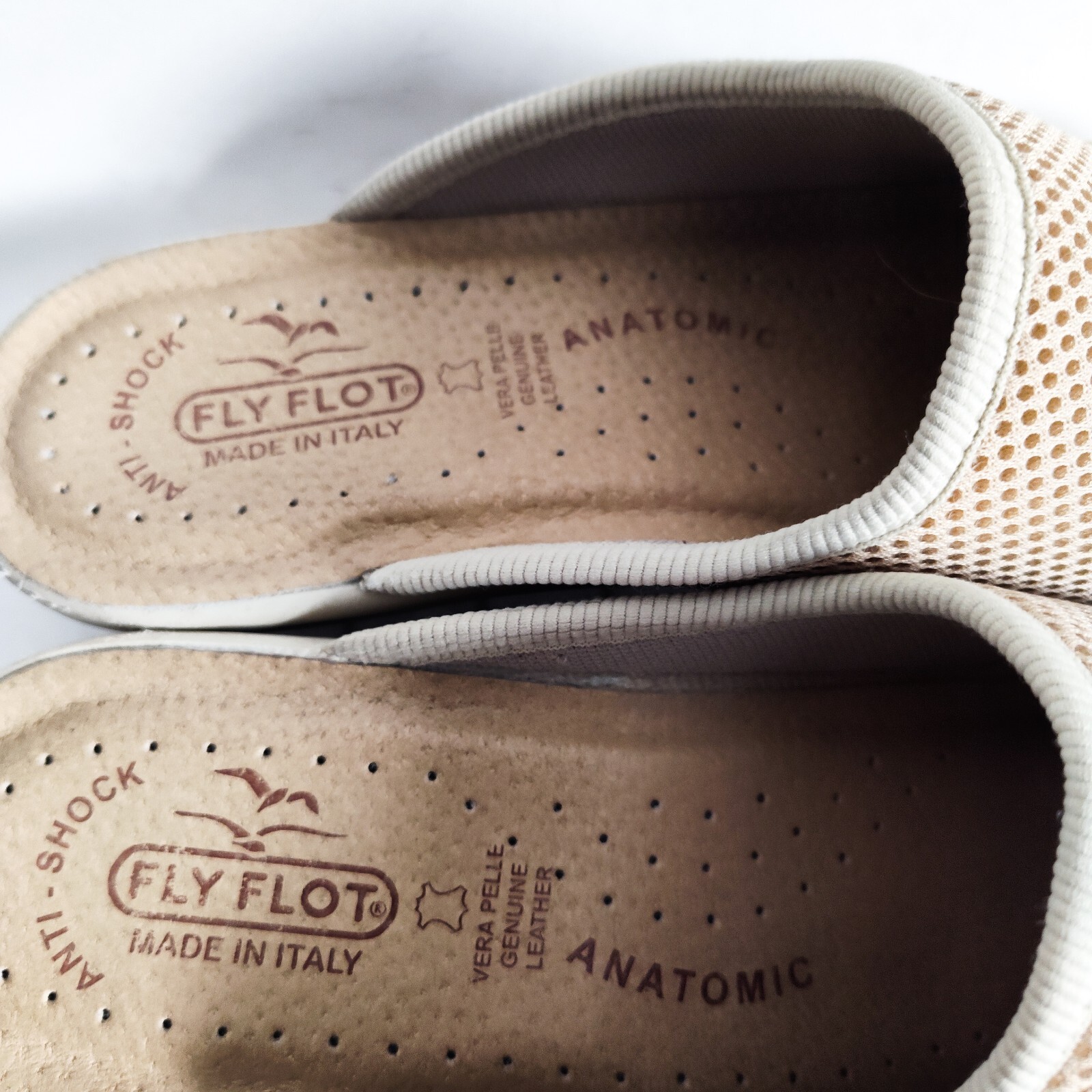 Fly Flot Clogs Shoe Slide Mule Beige Italy Womens 9 / 41 Neutral ...