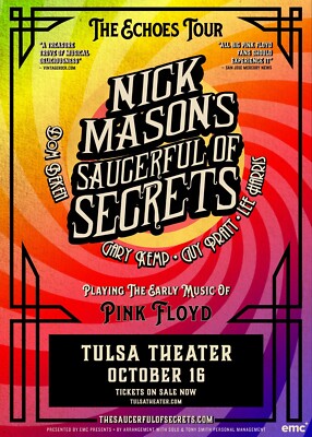 NICK MASON (PINK FLOYD) "THE ECHOES TOUR" TULSA CONCERT POSTER ...