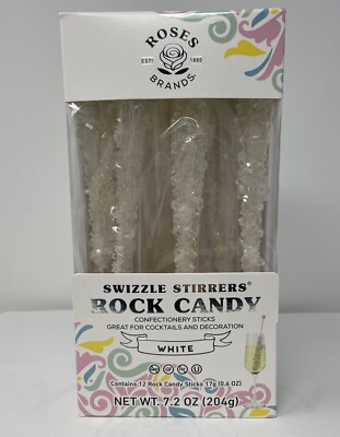 Roses Brands Silver Rock Candy Swizzle Sticks 12 piece box | eBay