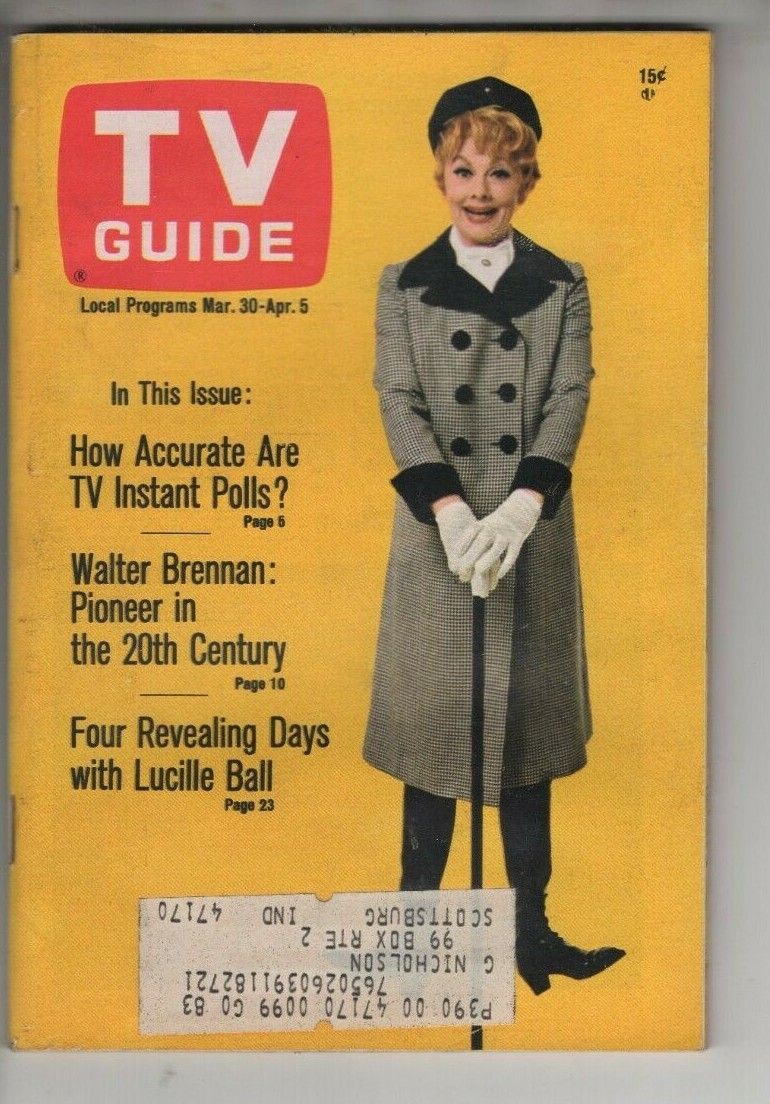 Vintage Magazine TV Guide 1968 Lucille Ball Walter Brennan | eBay