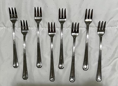 LOT OF 8 Gorham 18/10 FAIRVIEW Stainless Oyster Forks || FREE SHIPPING ...