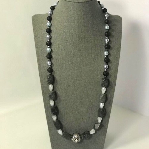 Beads n stones long string necklace | eBay
