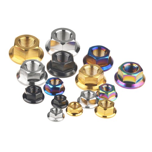 M5 M6 M7 M8 M10 M12 M14 M16 Titanium Nuts Flange Shoulder Hex Nut for Motorcycle | eBay
