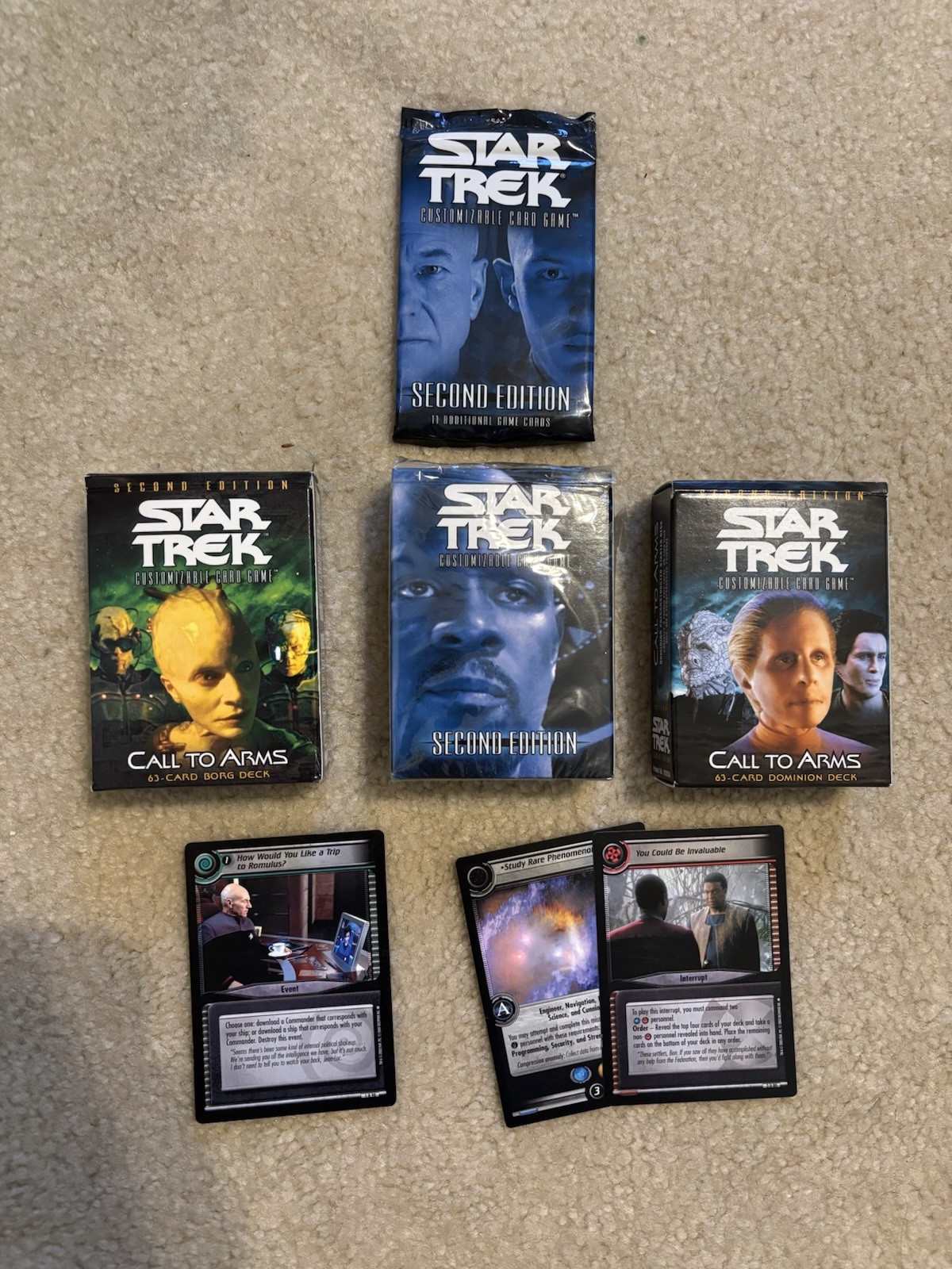 Star Trek CCG Second Edition 2E Federation Dominion Borg OPENED Starter ...