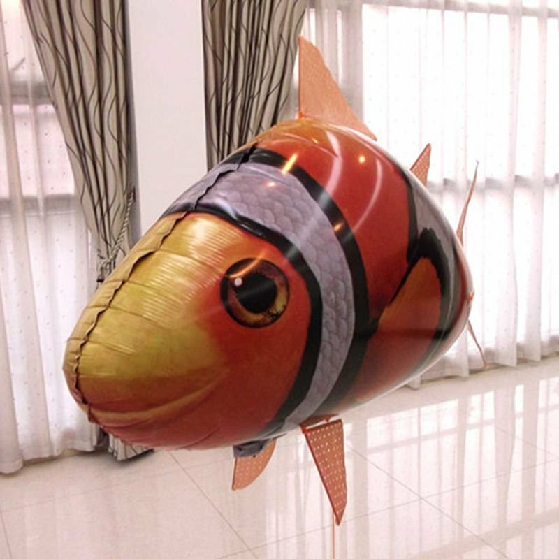 UK~Remote Control Inflatable Balloon Air Swimmer Flying shark Fish ...