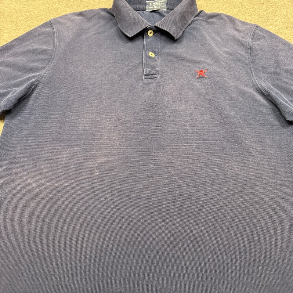 Hackett Mayfair Mens Polo Shirt Blue M Short Sleeve Collared Golf ...