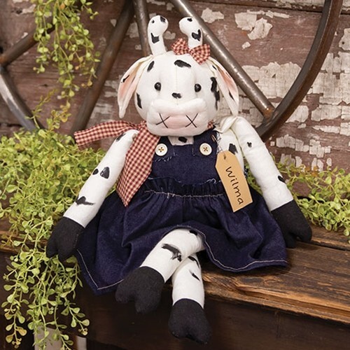 NEW Primitive COW DOLL WILMA Farmhouse Rustic Country 19"Hx9"Wx4"D ...