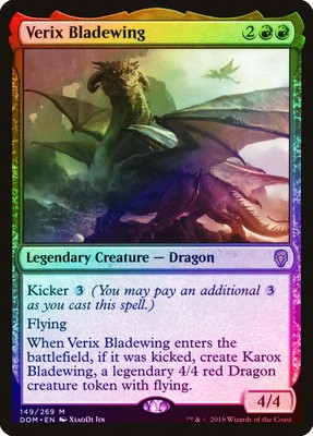 Verix Bladewing FOIL Dominaria HEAVILY PLD Red Mythic Rare MAGIC CARD ...