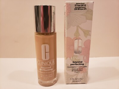 Clinique~Beyond Perfecting Liquid Foundation+Concealer~CN08 Linen~ 1 oz ...