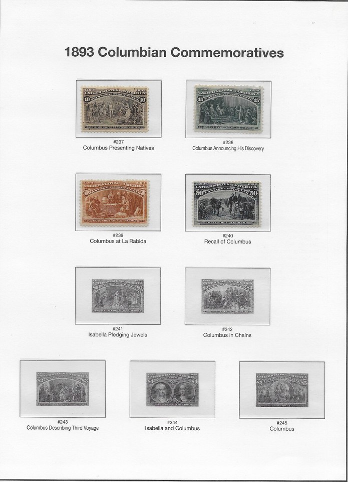 U.S. SC.#230-240 1c TO 50c 1893 COLUMBIAN EXPO ISSUE-MINT, 12 Stamps | eBay