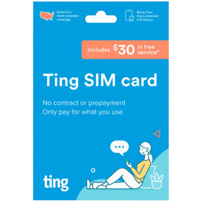 Ting Mobile SIM Card Kit W/$30 Service Credit On 2nd Month Billing | eBay