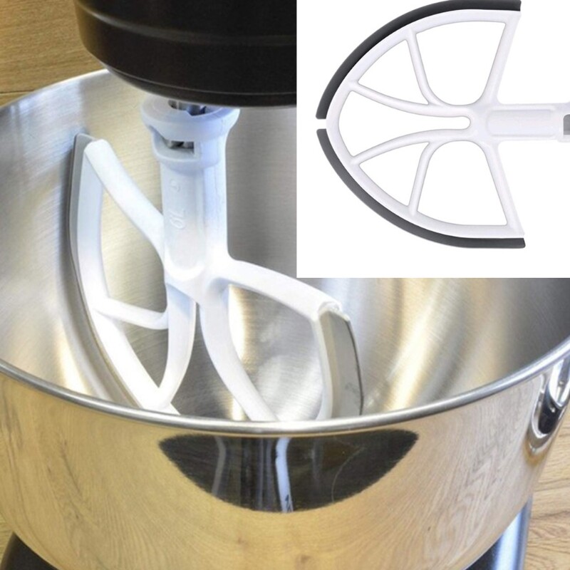 6 Qt Upgraded Wing Flat Beater with Bowl Scraper for Stand Mixer (White ...