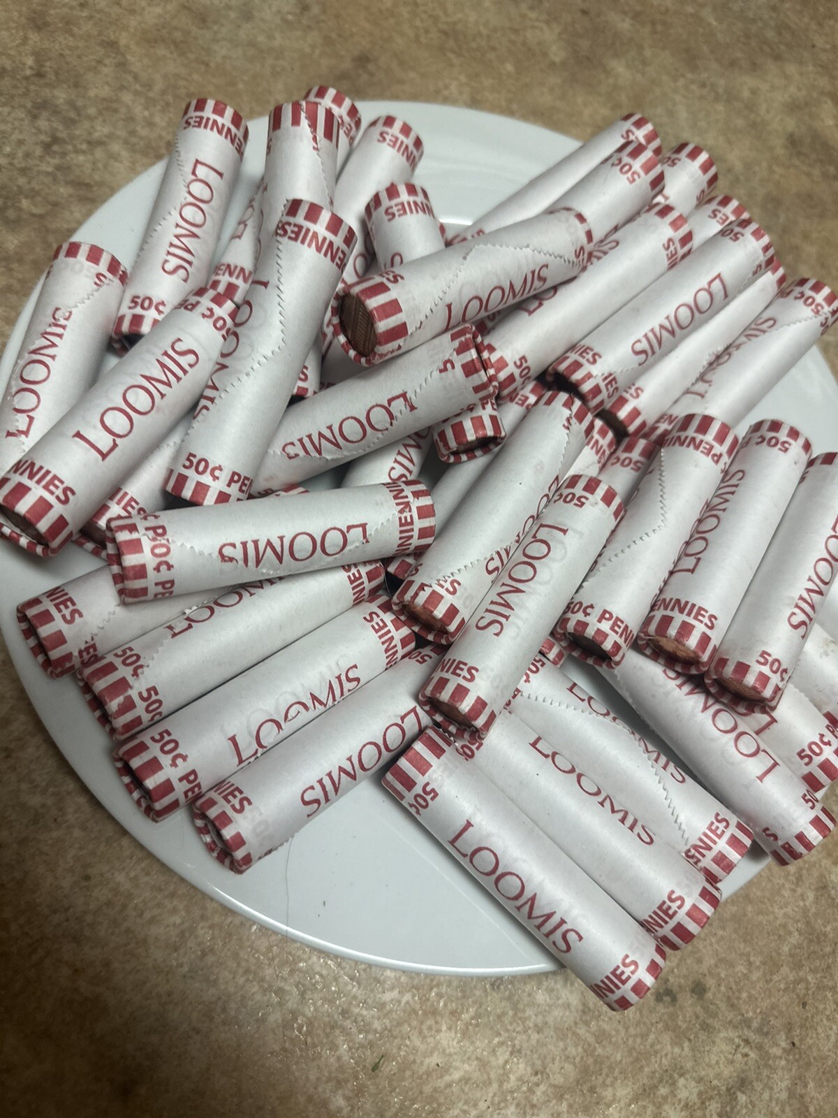 40 Sealed Unsearched Bank Wrapped Penny Rolls Circulated Lincoln Cents ...