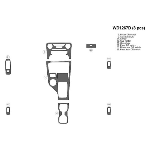 For Ford Ranger 19-25 B&I WD1267D-CF1 2D Real Carbon Fiber Small Dash ...
