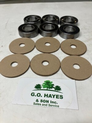 Grasshopper Mower Deck spindle Bearing kit (6) 110082 + 6 Fiber Washers ...