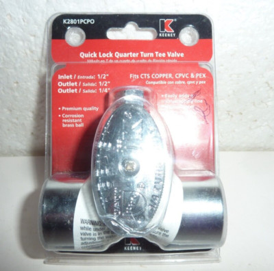 Keeney Quick Lock Quarter Turn Tee Valve 1/2" x 1/2" K2801PCPO New ...