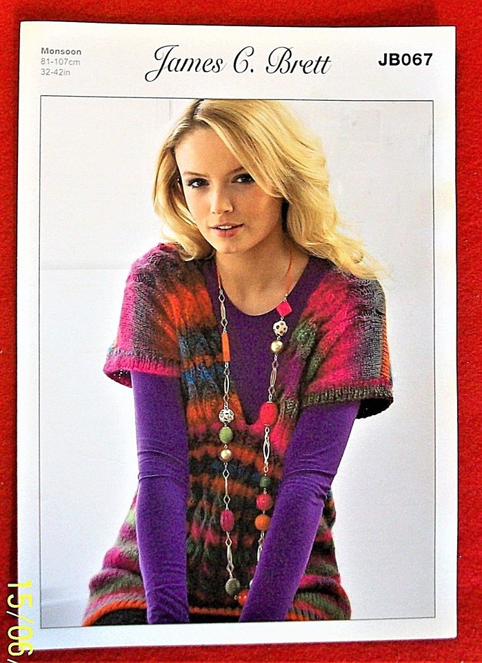 Monsoon Knit Sweater Pattern James C. Brett Leaflet #JB067 c2010 ...