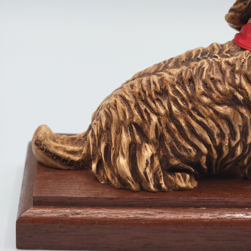 Simpich Shaggy Brown Dog Christmas Character Doll Dickens 1989 Red Bow ...