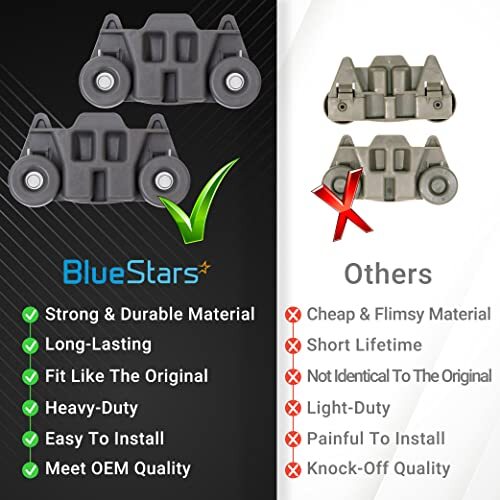 New Upgraded 4 Packs W10195416 Dishwasher Lower Dish Rack Wheels STEEL ...