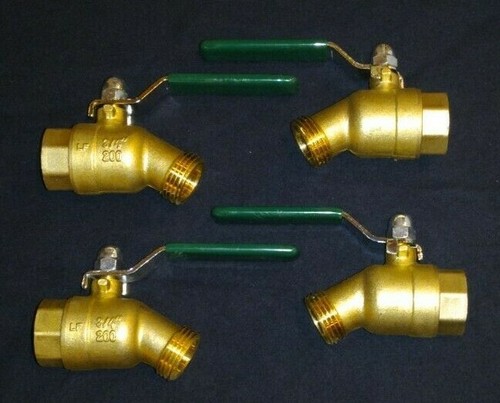 3/4 FIP NPT Female Threaded Full Port Ball Valve Lever Handle Hose Bibb ...