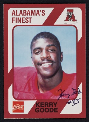 Kerry Goode Signed 1989 Collegiate Collection Coke Alabama Crimson Tide ...
