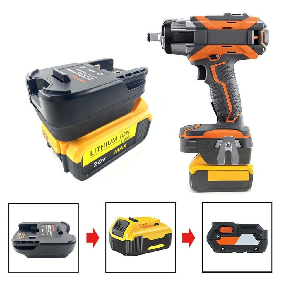 Battery Adapter for Dewalt 20V Li-ion Battery Convert To for Ridgid for ...