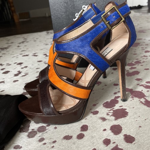 Multicoloured Strapped High Heel Platform Sandal By Lucy Choi Size 5 | eBay