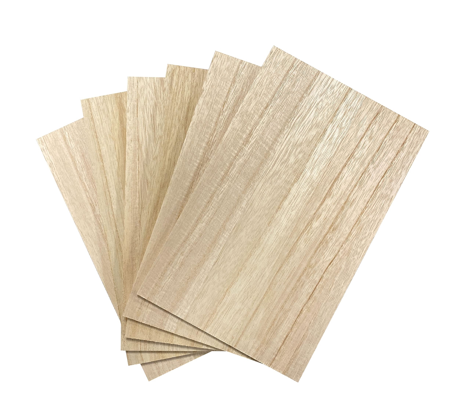6 Pieces Veneered MDF Double Sided Paulownia Wood,MDF Core,6.4mm 1/4th ...