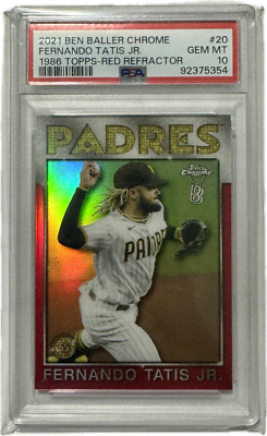 POP 1 Fernando Tatis Jr 2021 Ben Baller Chrome 86 Topps Red Refractor ...