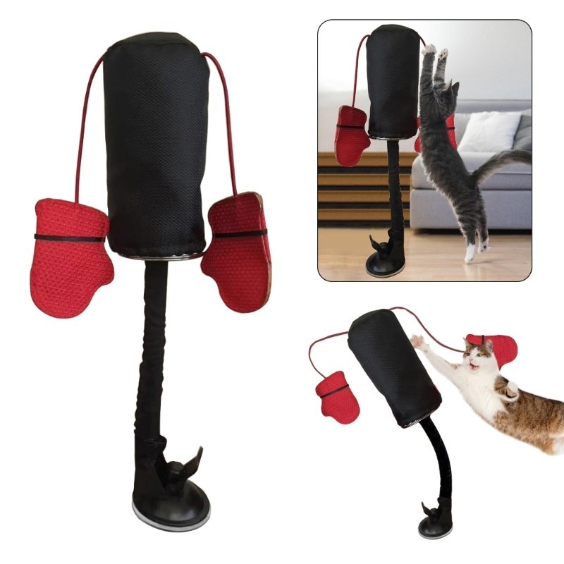 Cats Teaser Punching Toy for Felines Play Toy Boxing Gloves Toy Cats ...