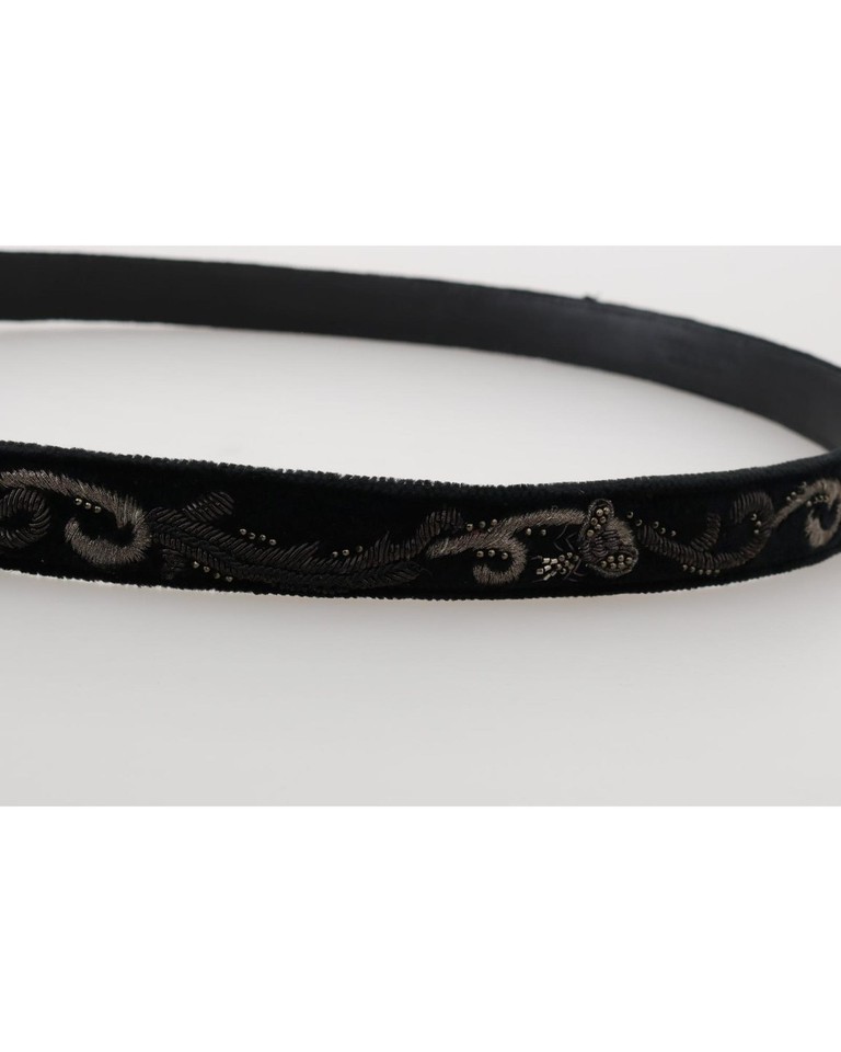 Dolce & Gabbana Velvet Embroidered Belt Model BEL50052 Men Black | eBay