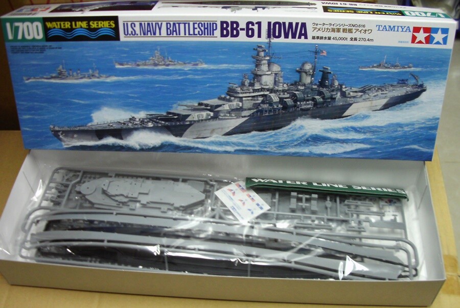 31616 U.s. Navy Battleship USS Iowa Bb-61 Tamiya 1/700 Plastic Model ...