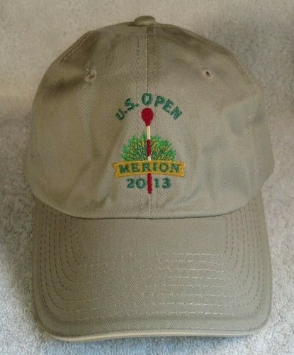 US OPEN Merion Golf Hat Cap 2013 Beige Embroidered USGA Strapback Low ...