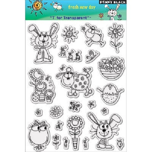 PENNY BLACK RUBBER STAMPS CLEAR FRESH NEW DAY NEW clear STAMP SET | eBay