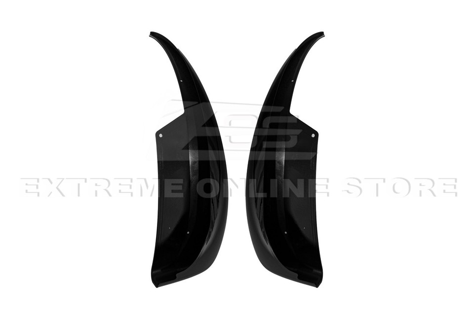 EOS Extended GLOSSY BLACK Rear Rock Guards Mud Flaps For 05-13 Corvette ...