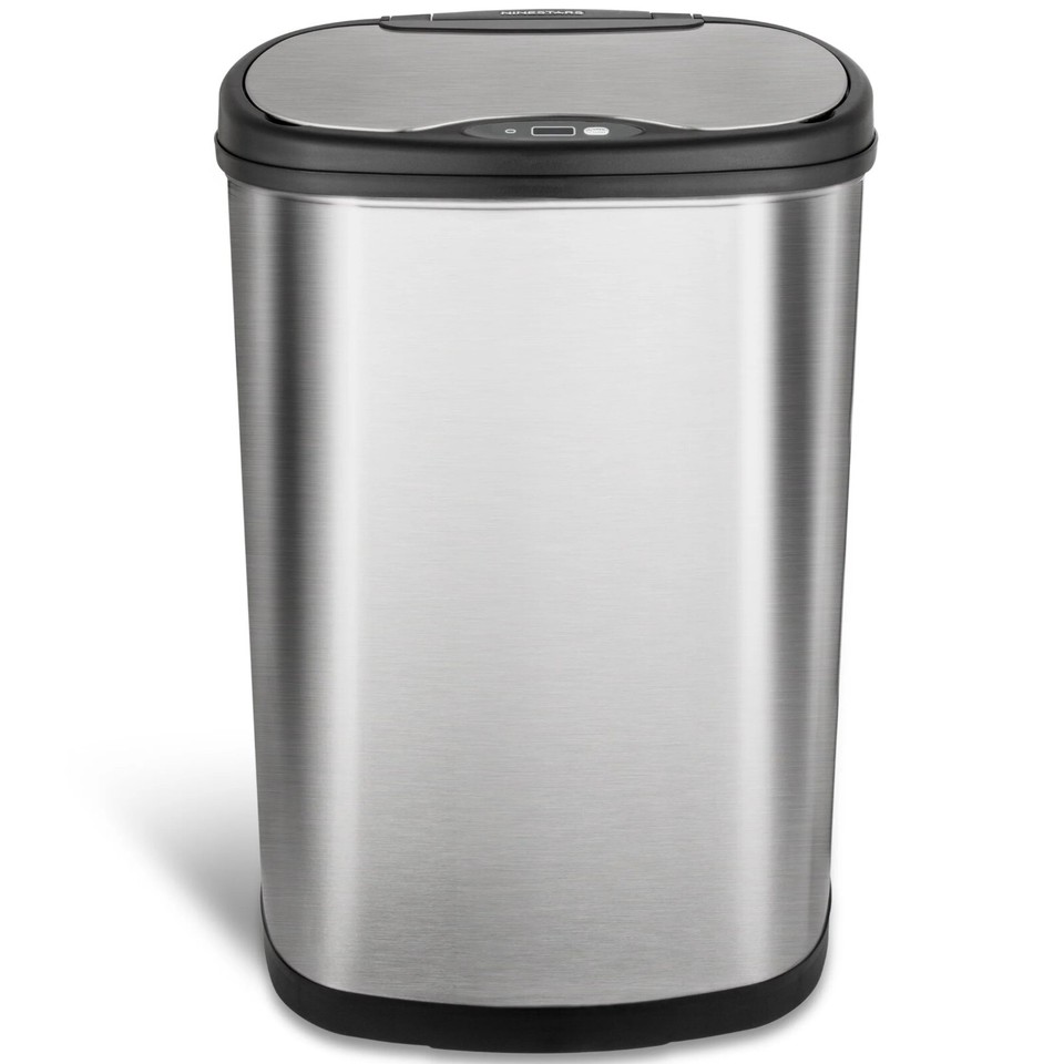 13.2 Gallon Trash Can, Motion Sensor Kitchen Trash Can, Stainless Steel ...