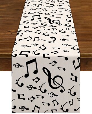 Linen Musical Notes Table Runner Music Event Birthday Party Wedding ...