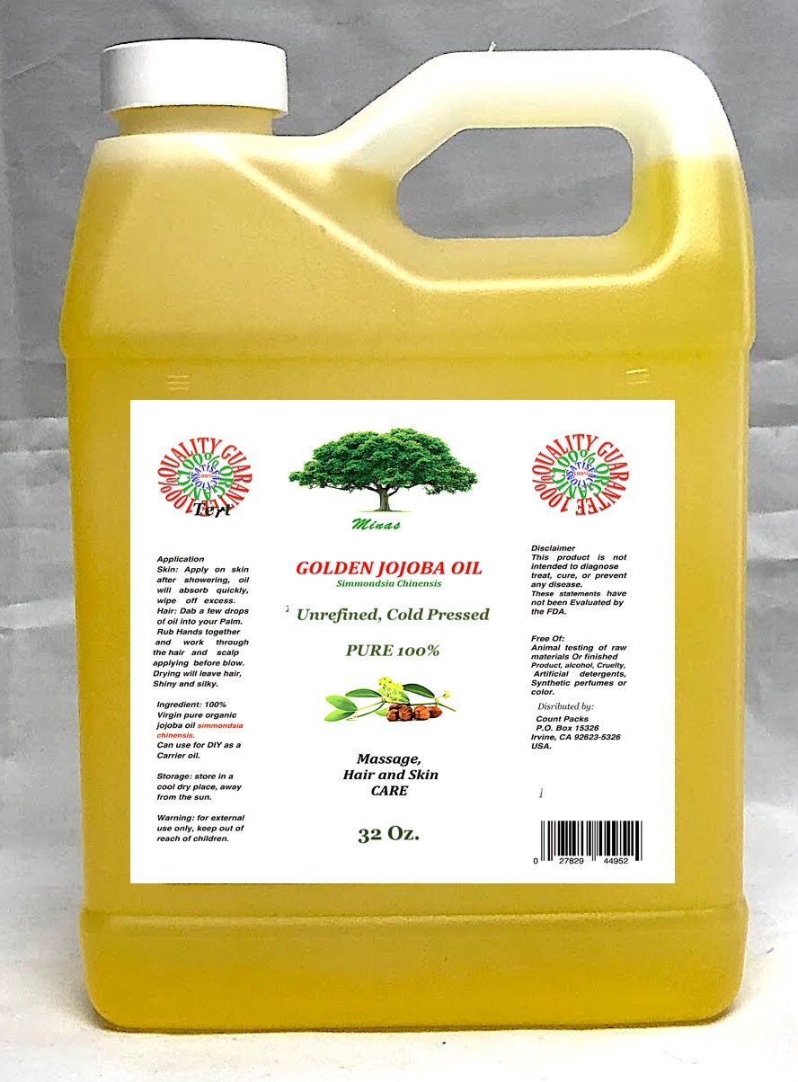 ORIGINAL JOJOBA 32 OZ GOLDEN OIL COLD PRESSED PURE HoHoBa MASSAGE ...